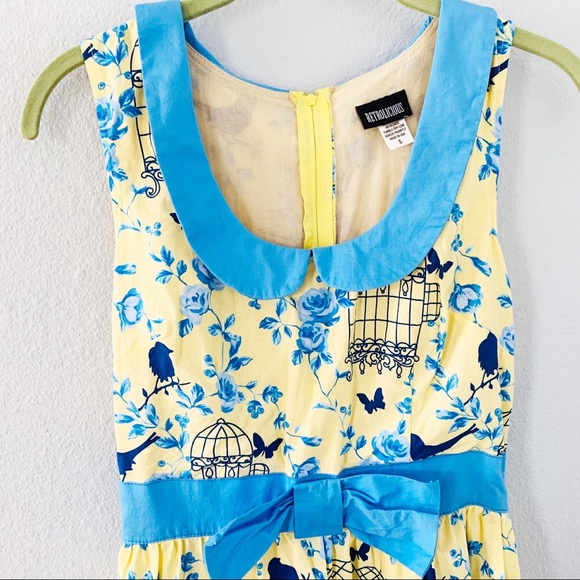 Retrolicious | Dresses | Modcloth Retrolicious Yellow Birdcage Dress Sz ...